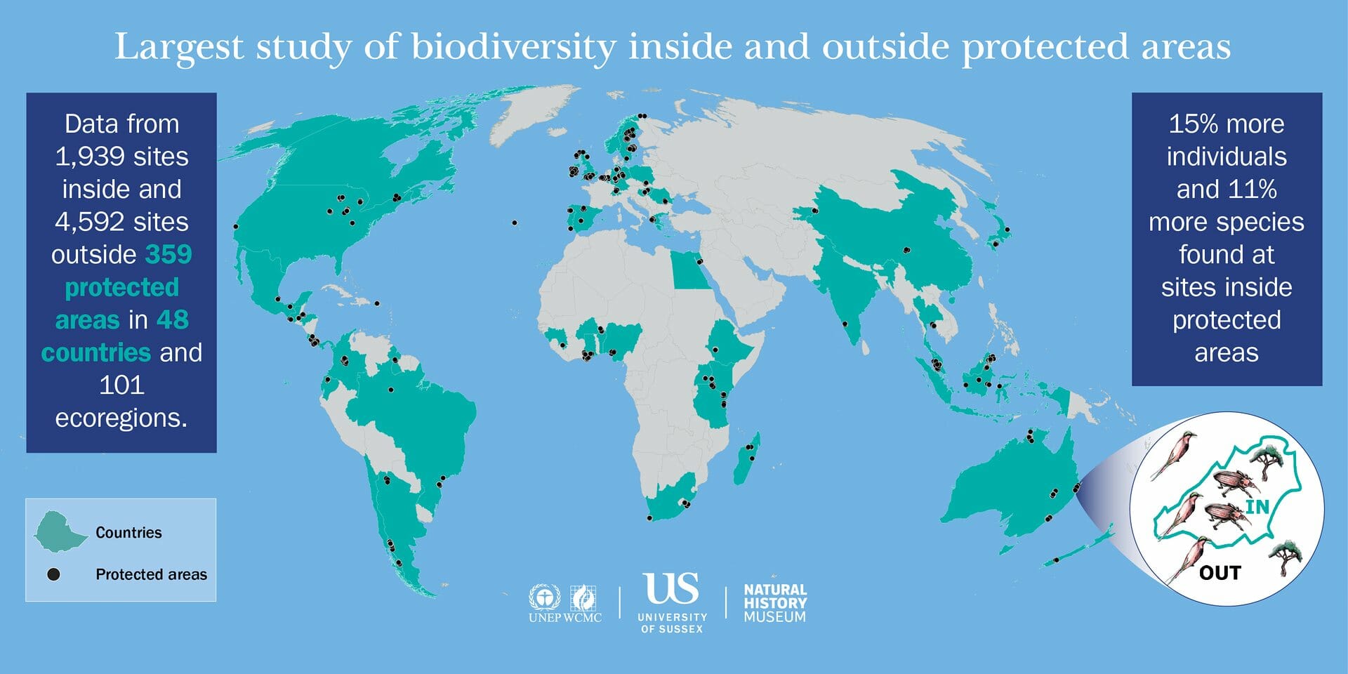 Nature Communications: Local biodiversity is higher inside terrestrial ...